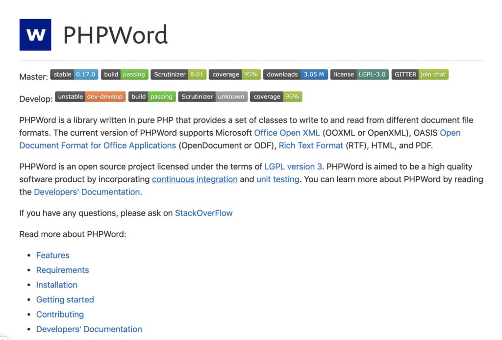 PHP 生成Word文档,ODT文档,RTF文档 | MR.TABLE